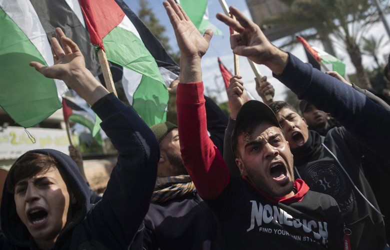 Palestinians angrily reject Trump Mideast peace plan | The Seattle Times