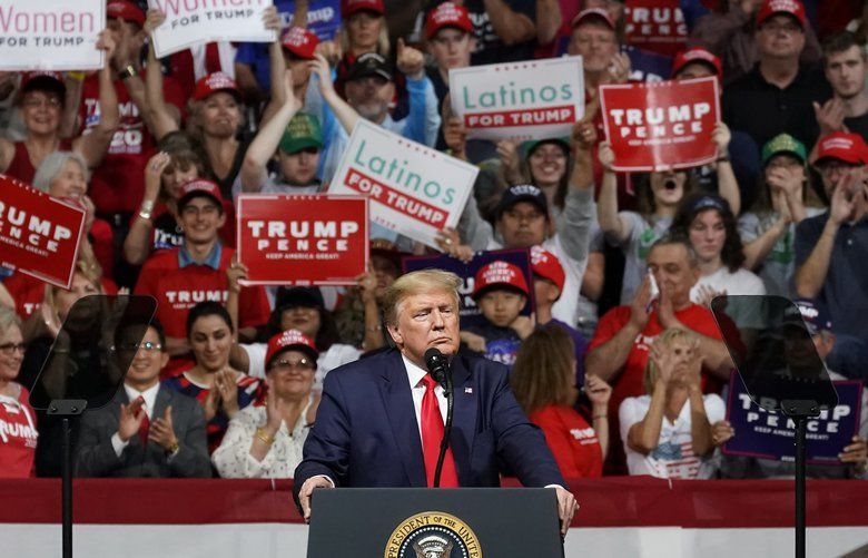 A buoyant, triumphant Trump goes West | The Seattle Times
