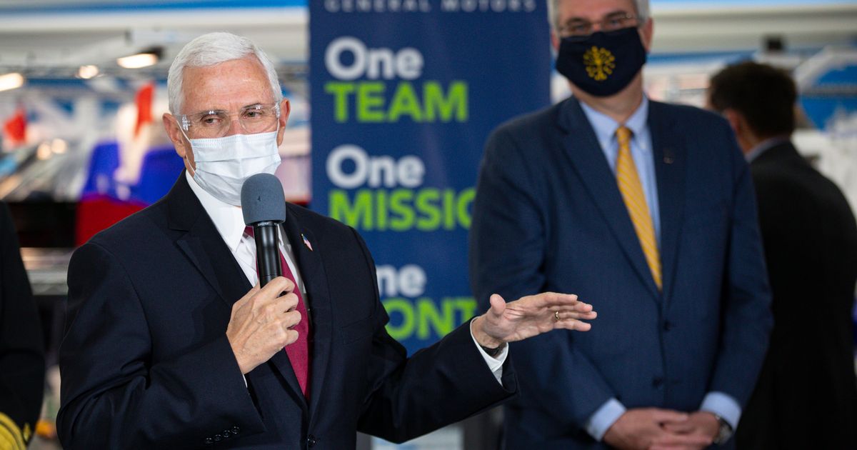 This time, Pence wears mask as he tours Indiana plant | The Seattle Times