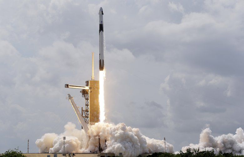 ‘Back in the game’: SpaceX ship blasts off with 2 astronauts | The ...