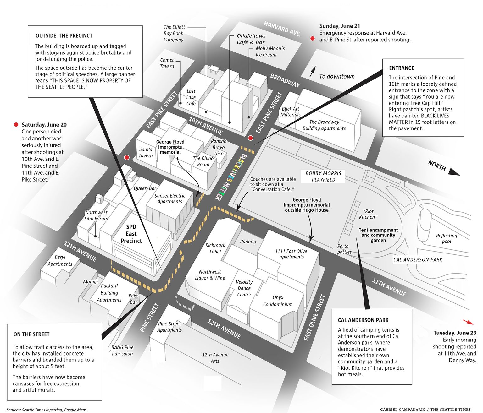 Capitol Hill protest zone at a glance | The Seattle Times