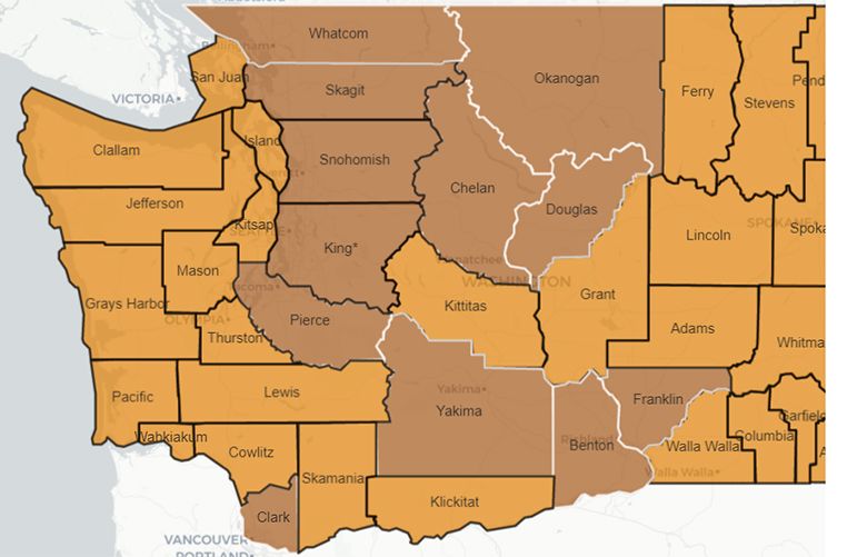 Seven more Washington state counties apply for Phase 3 in 4-stage ...