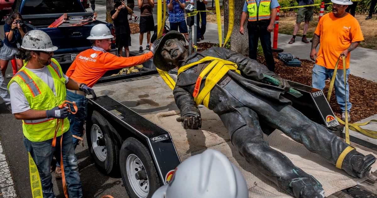 Statue of pioneer linked to California Gold Rush is removed | The ...