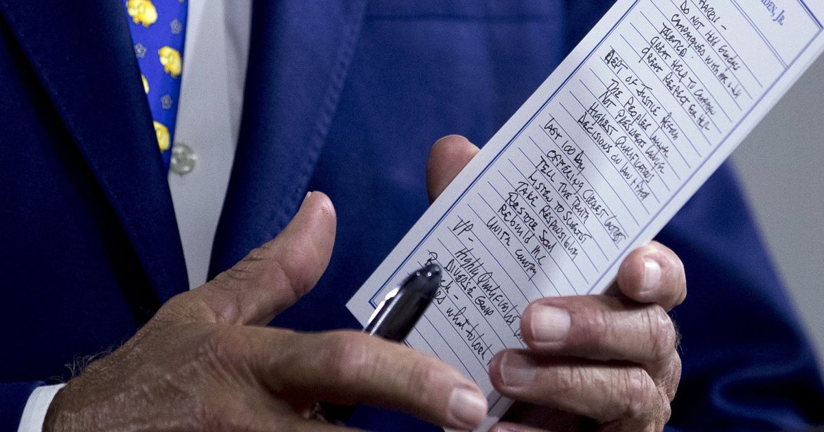 Biden’s notes: ‘Do not hold grudges’ against Kamala Harris | The ...