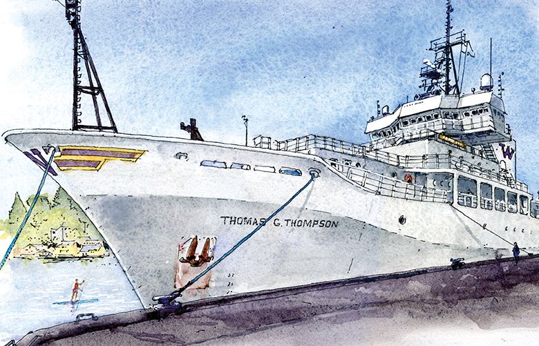 Between global voyages, this oceanographic research ship docks at ...