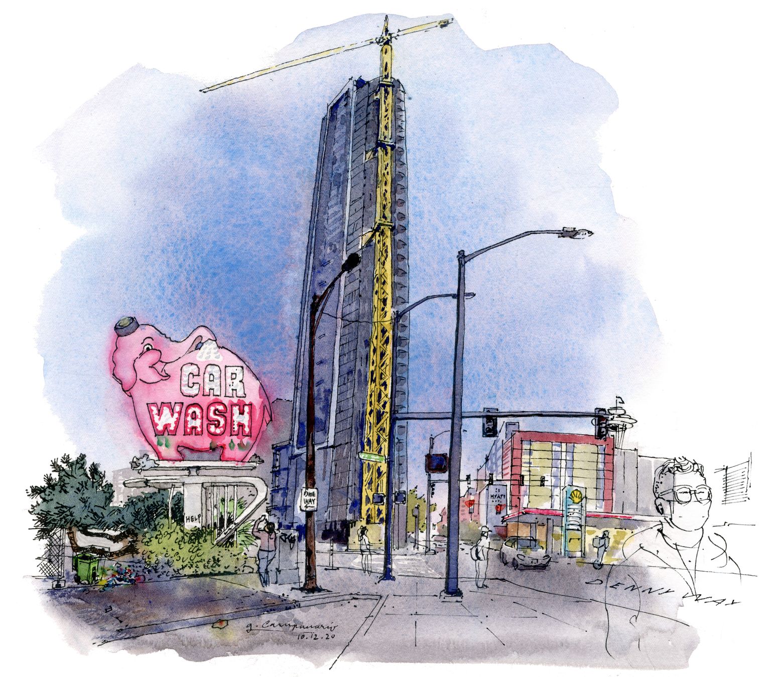 Passersby pay their respects as the beloved Pink Elephant packs its ...