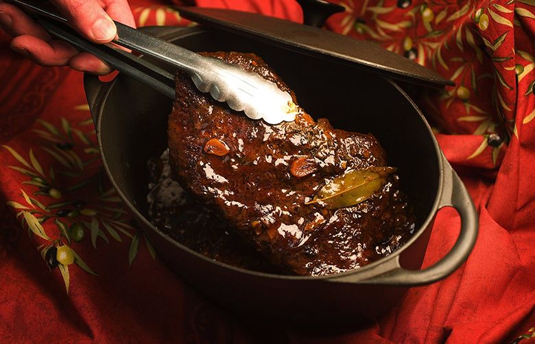 Browned in caramelized sugar, this recipe for braised steak has a ...