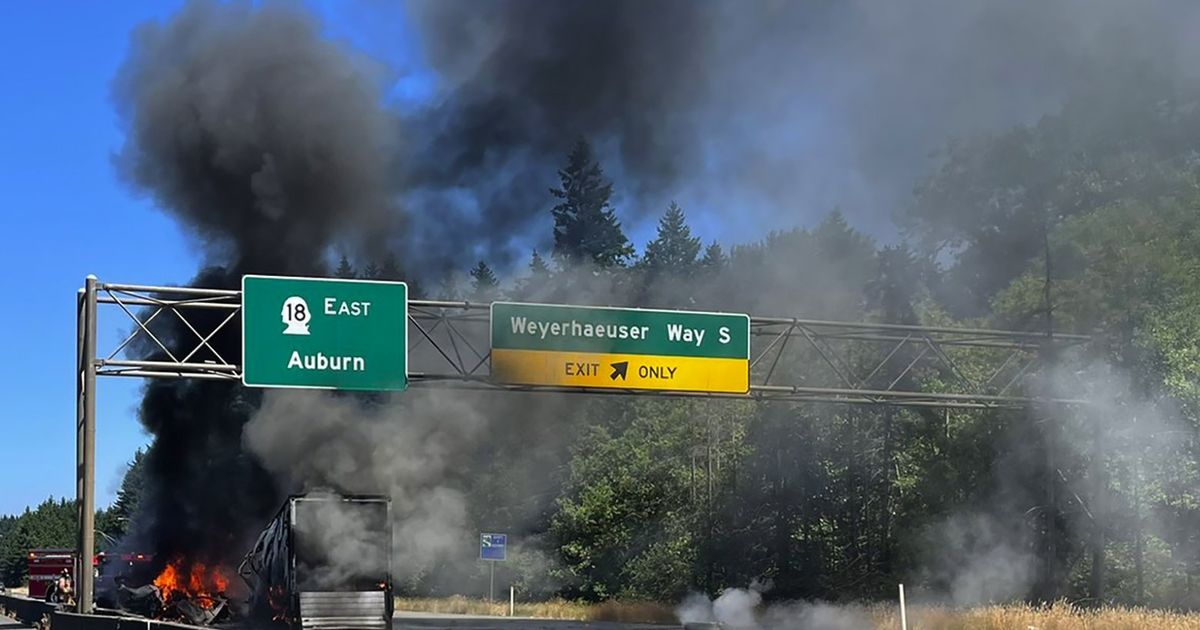 Trucks collide in fiery crash on Highway 18 near Federal Way | The ...
