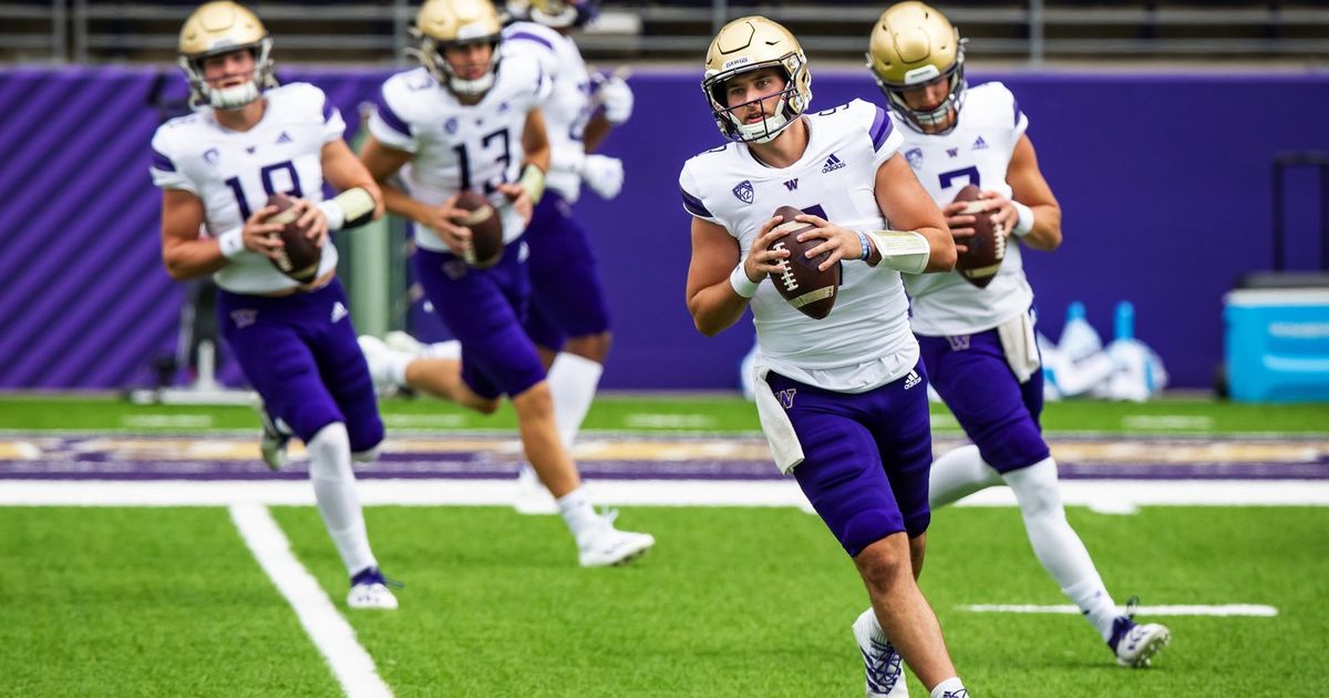QB Dylan Morris impresses, WR Taj Davis dominates in UW Huskies ...