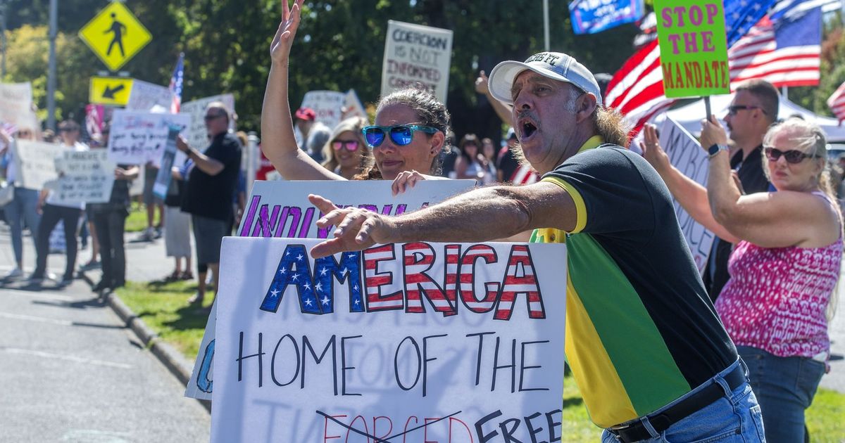 Washington state Capitol crowd protests COVID vaccine orders | The ...