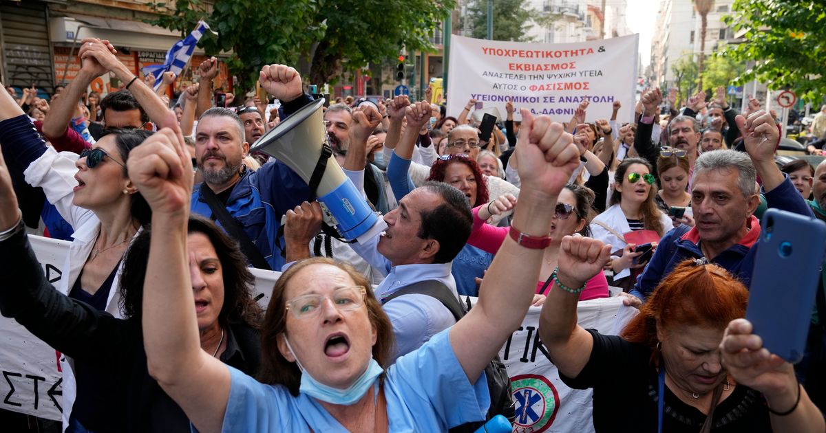 Greece: Striking hospital staff hold protest in Athens | The Seattle Times