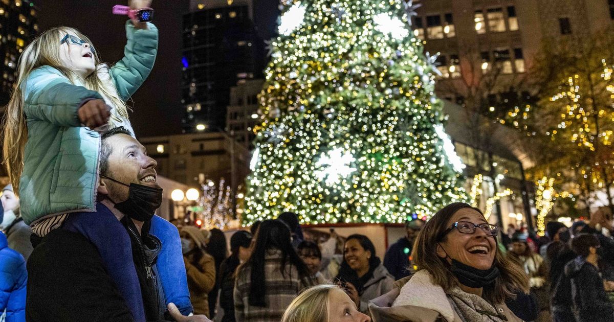 Westlake Center tree is decked out for the holidays | The Seattle Times