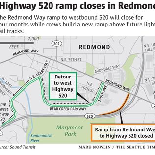Redmond Way ramp onto Highway 520 to close for 4 months | The Seattle Times