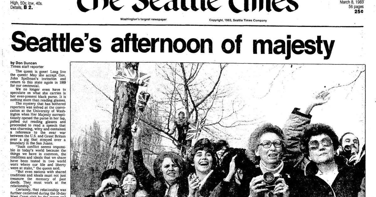 View coverage of Queen Elizabeth II’s 1983 visit to Seattle | The ...