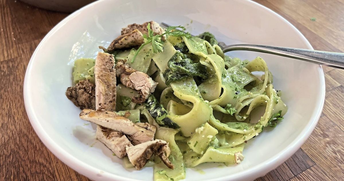 Roasted poblanos make a creamy sauce in this Italian Mexican fusion ...