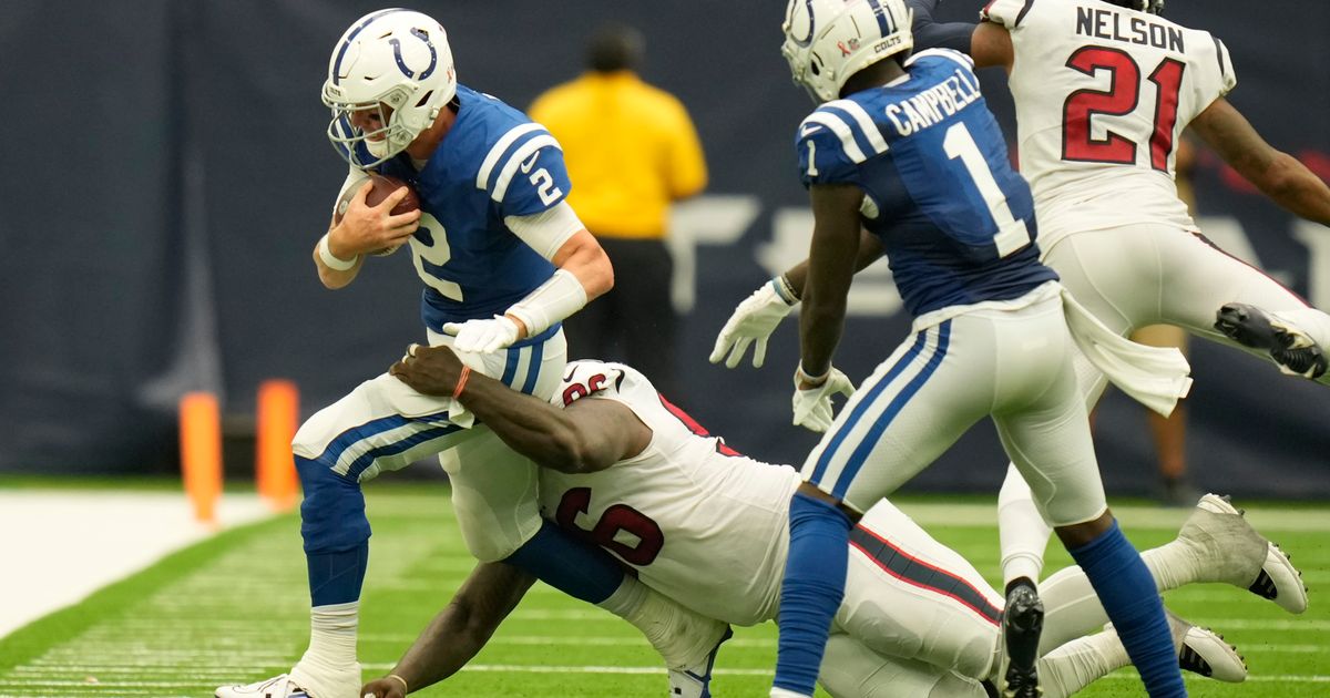 Colts ride historic tie to odd share of AFC South lead | The Seattle Times