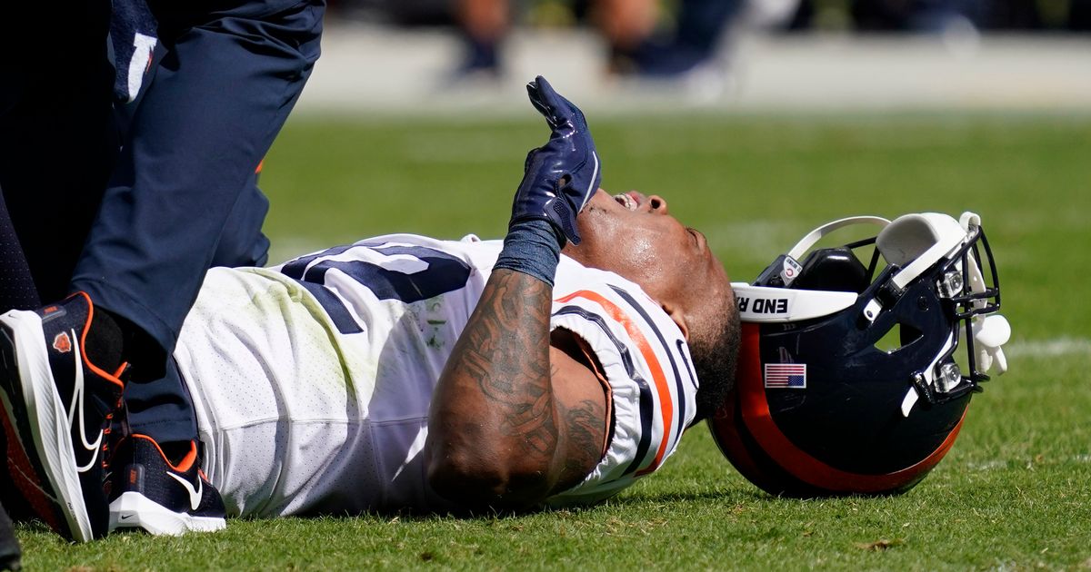 Bears RB Montgomery, WR Pringle depart with injuries | The Seattle Times