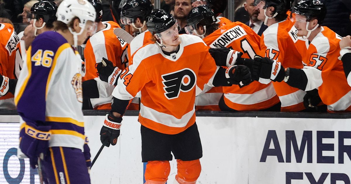 Cates, Flyers snap Kings’ unbeaten streak with 4-2 win | The Seattle Times