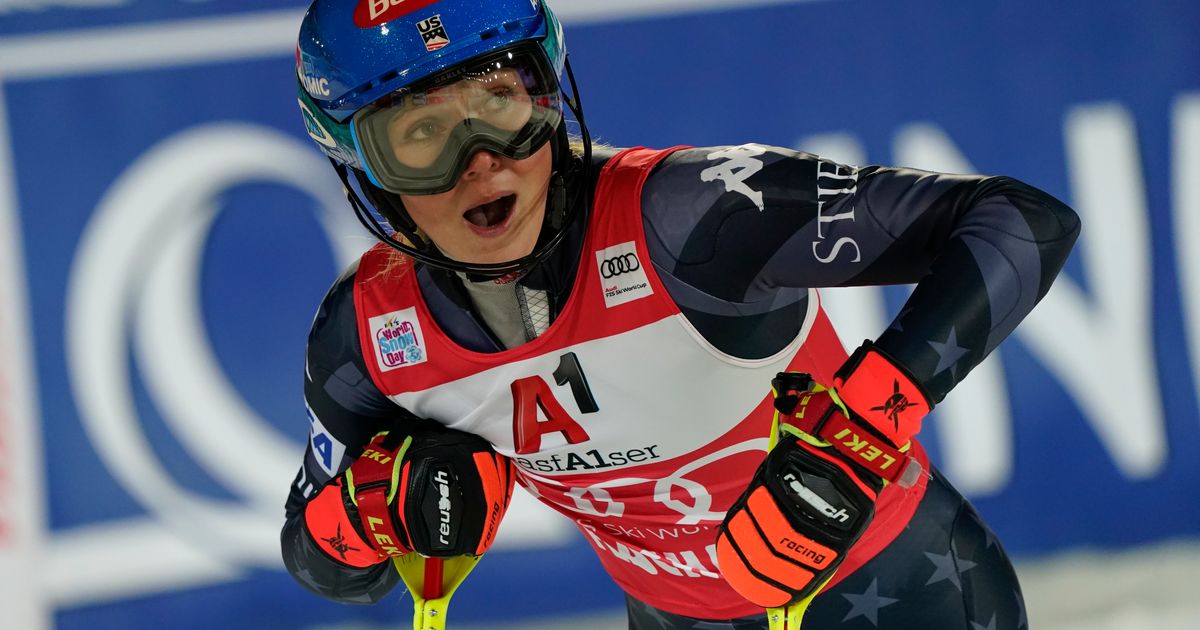 Record on hold as ill Shiffrin finishes 2nd in night slalom | The ...