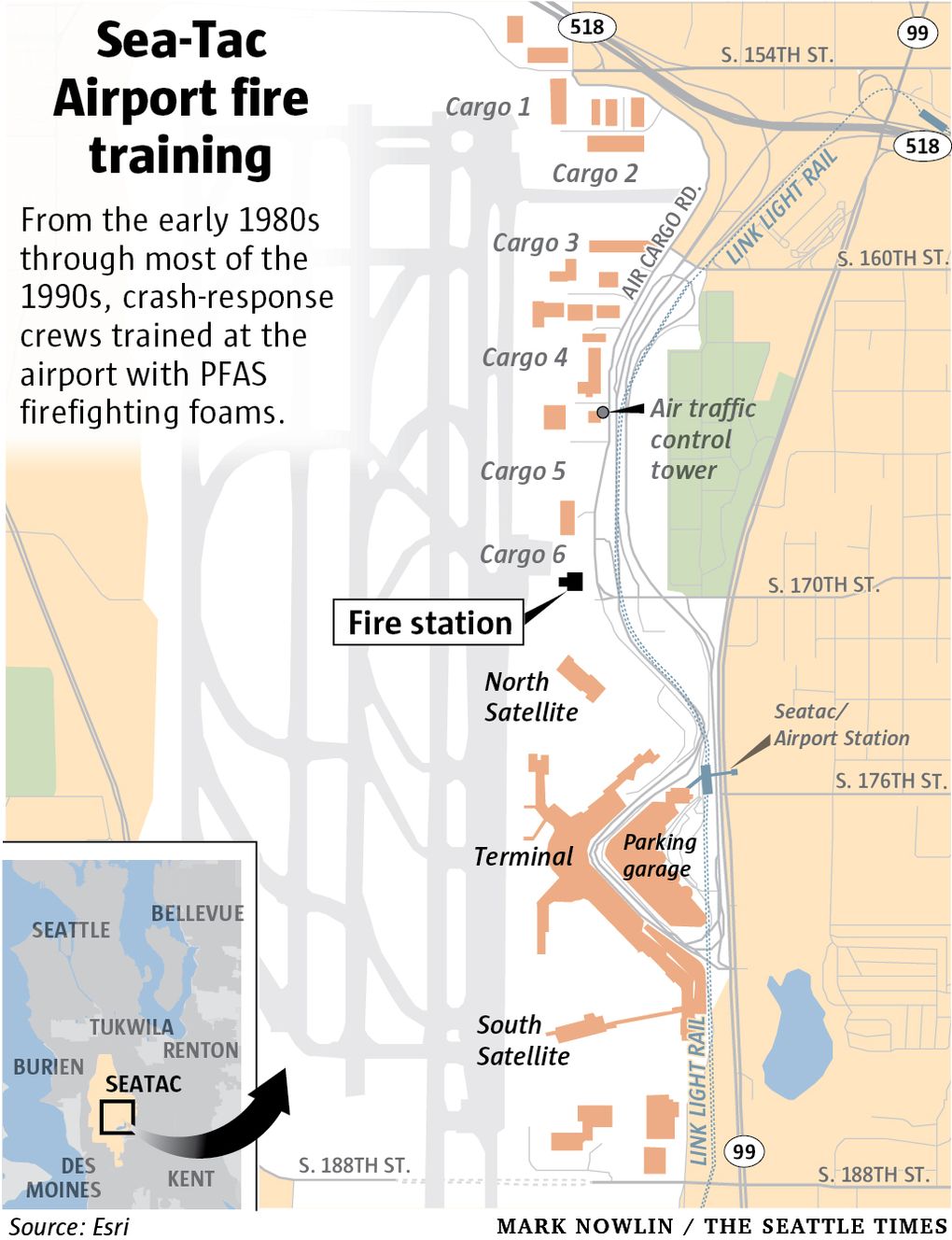 Sea-Tac’s legacy of PFAS chemicals: ‘foam showers,’ sick firefighters ...