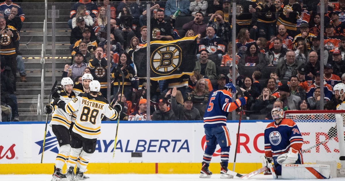 Zacha helps Bruins beat Oilers 3-2 for 7th straight win | The Seattle Times