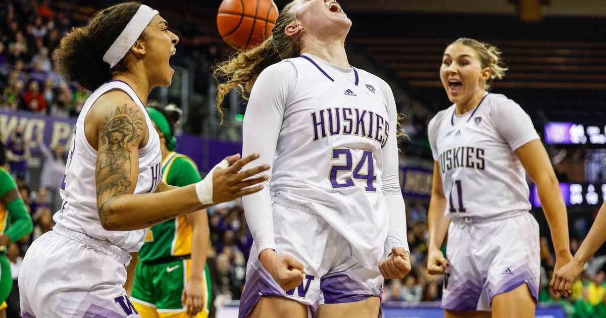 Photos: UW beats Oregon to advance in WNIT | The Seattle Times
