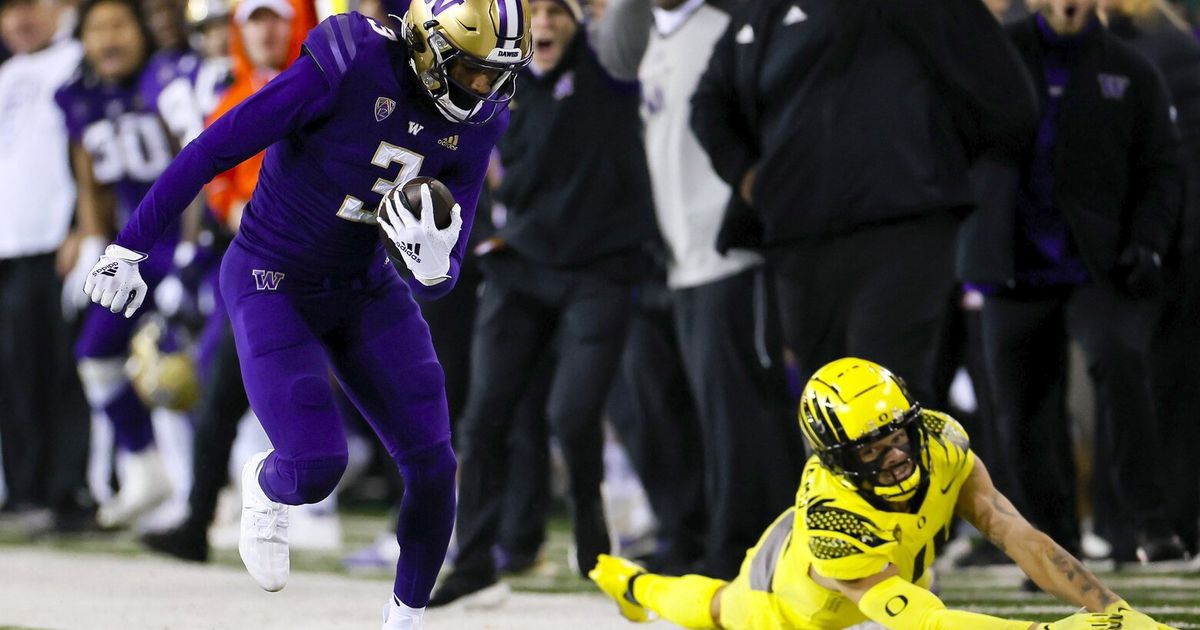 After creating an iconic moment against Oregon, UW Huskies wide ...