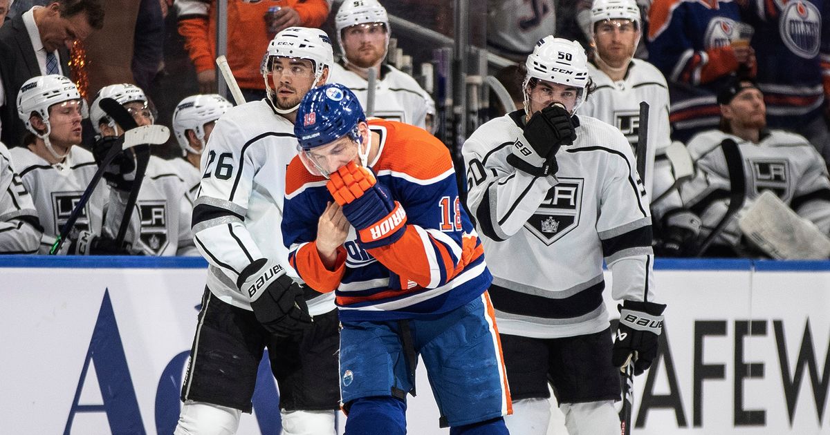 Canes’ Aho, Oilers’ Hyman each take a puck off the face | The Seattle Times