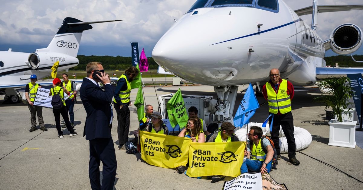 Geneva airport briefly closed as climate activists protest private jet ...