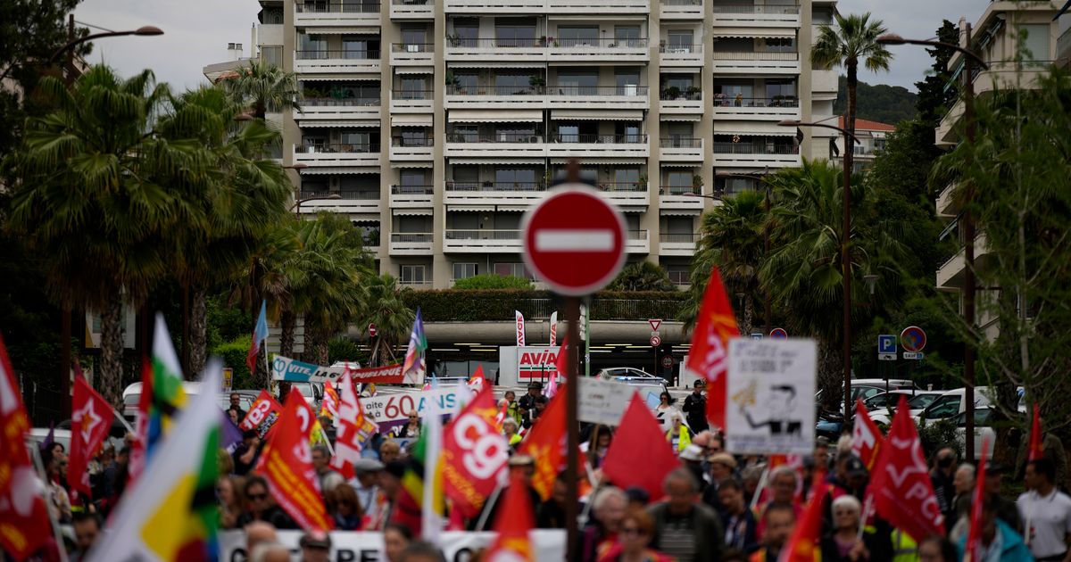 France pension protest held on outskirts of Cannes Film Festival | The ...