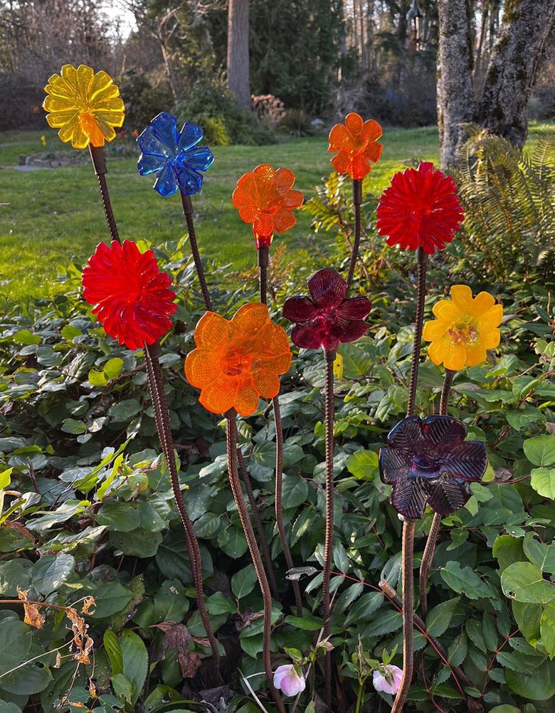 Glass Garden Flowers Amazon.com: Glass Violet Flowers Figurine Blown