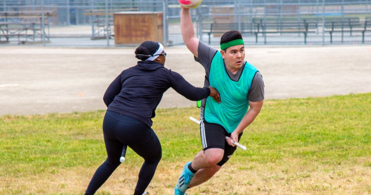 Quadball is like Quidditch, but with novel-length rules and PVC ‘brooms ...