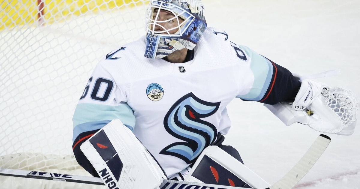 Goaltender Chris Driedger happy to be back with Kraken as backup | The ...