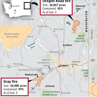 All evacuations lifted for Gray and Oregon Road fires in Spokane County ...