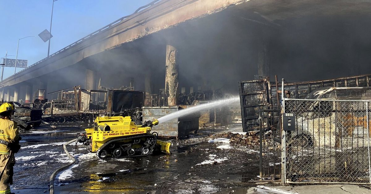 Arson likely caused fire that damaged vital artery of Los Angeles ...