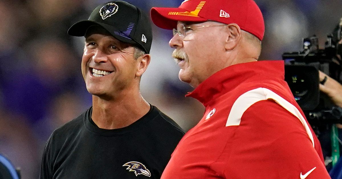 AFC title game means a reunion for John Harbaugh and Andy Reid, who ...