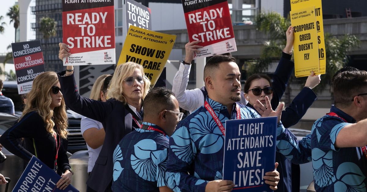 Flight attendants are holding airport rallies to protest the lack of ...