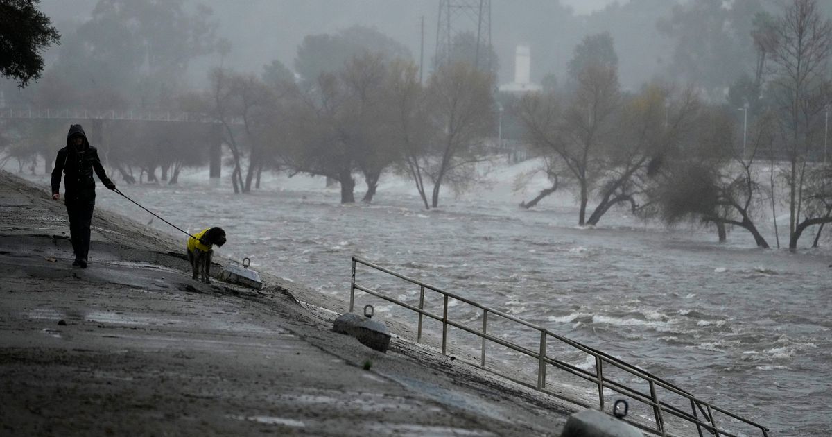 Normally at a crawl, the Los Angeles River threatens to overflow during ...