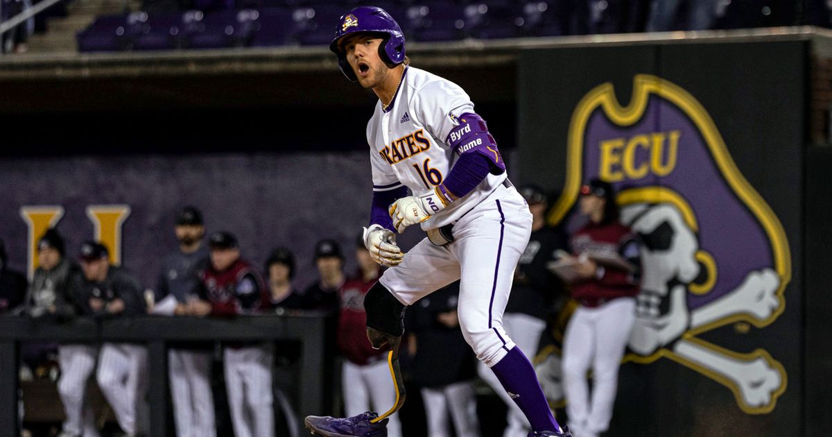 ECU baseball player appears in game with prosthetic leg after boating ...