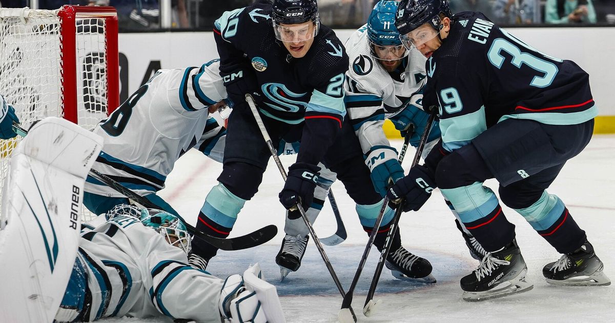 Kraken fall to lowly Sharks 3-1 in final home game of season | The ...