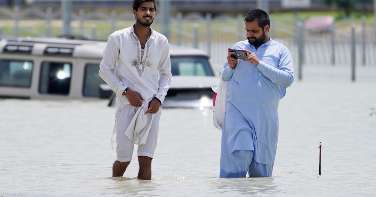 The desert nation of UAE records its most rain ever, flooding highways ...