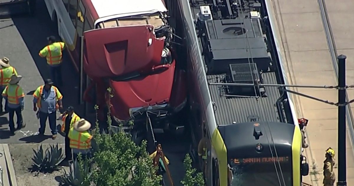 Metro train collides with bus in downtown Los Angeles, injuring more ...