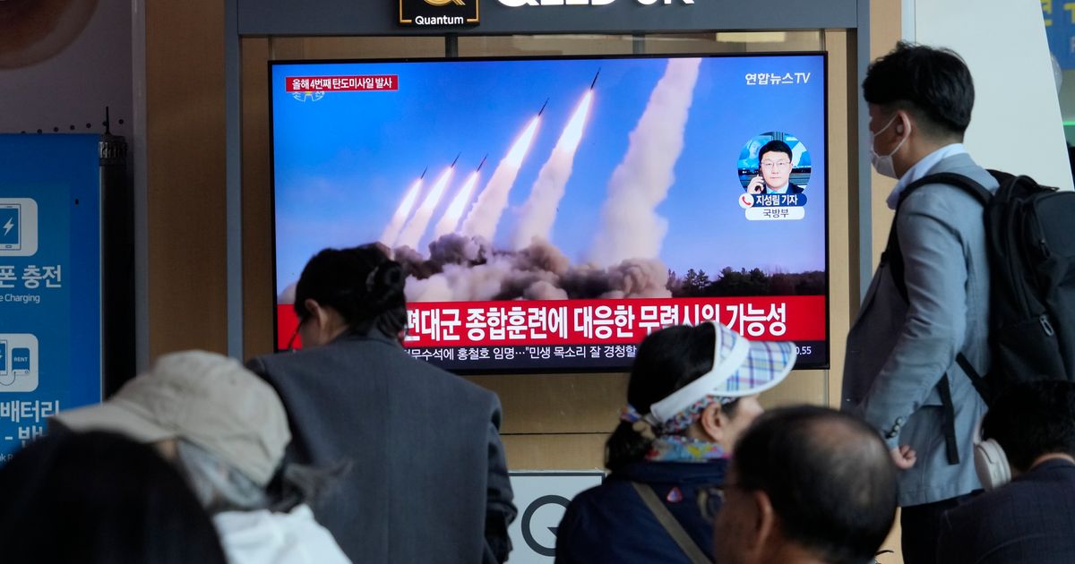 North Korean leader Kim leads rocket drills that simulate a nuclear counterattack against ...
