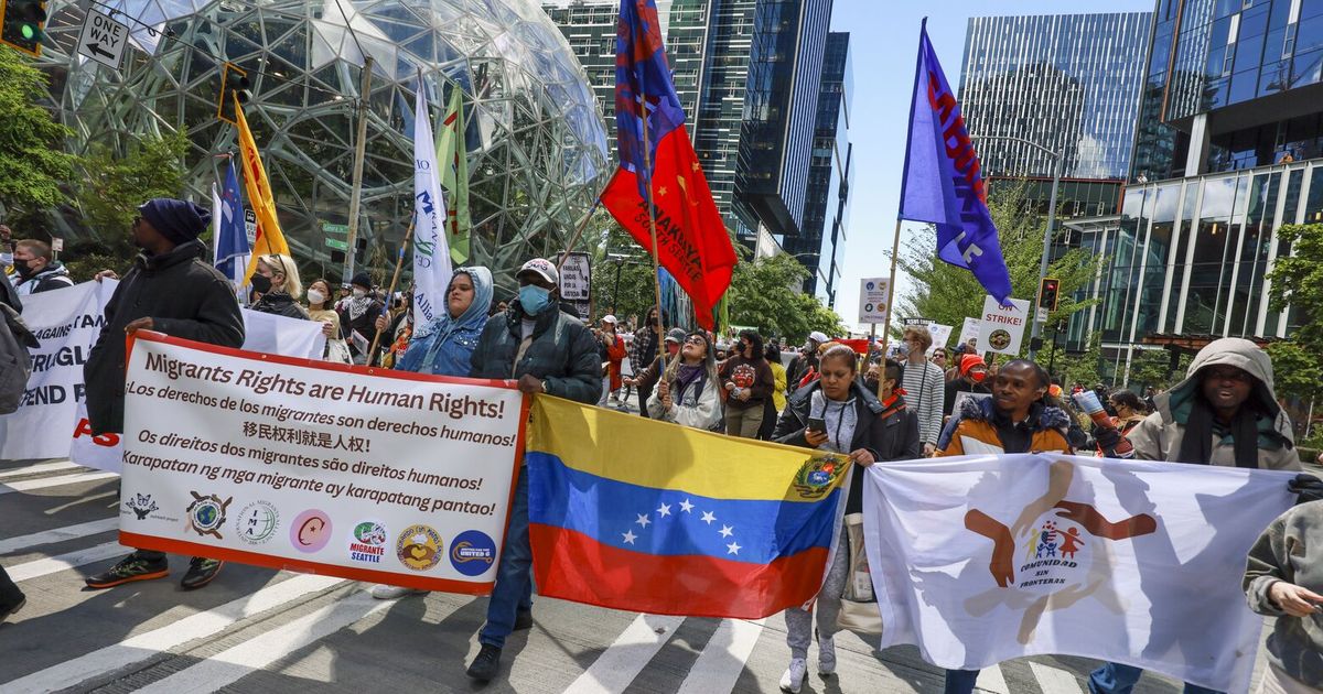 Photos: May Day march and events in Seattle | The Seattle Times