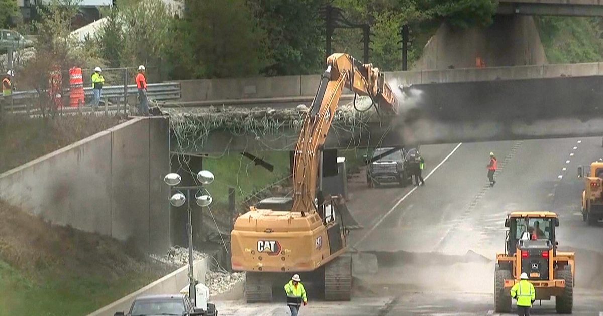 Traffic snarled as workers begin removing I-95 overpass scorched in ...