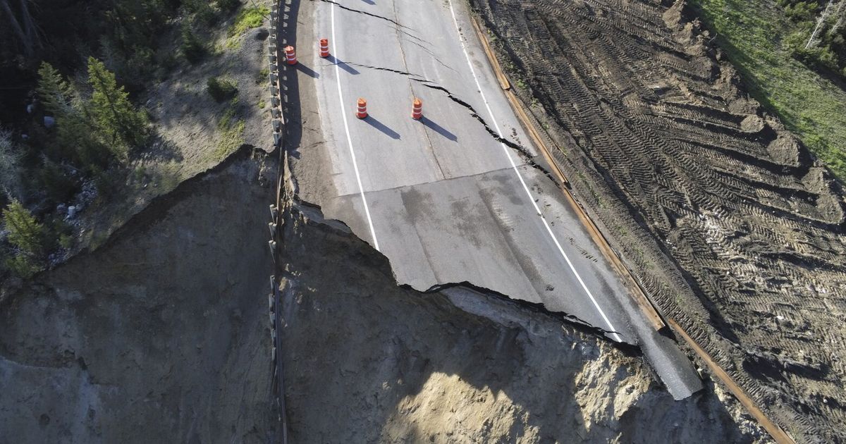 Large chunk of Wyoming’s Teton Pass road collapses; unclear how quickly ...