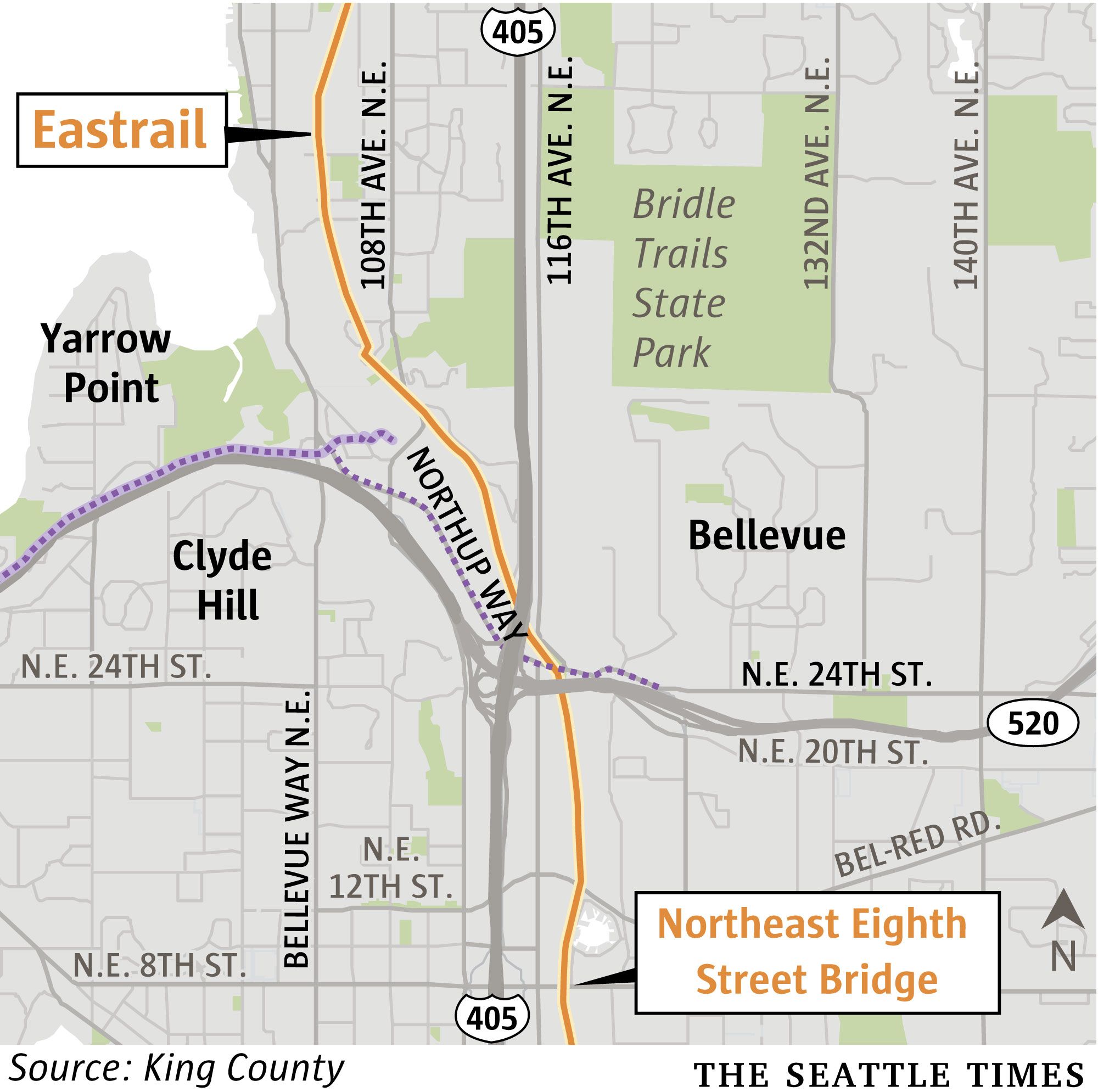 New Bellevue bridge linking trail with light rail opens Sunday | The ...
