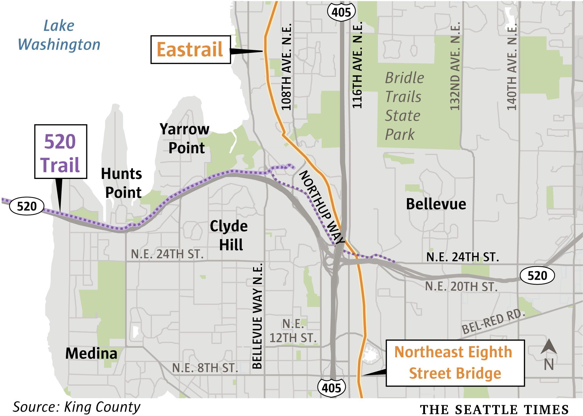 New Bellevue bridge linking trail with light rail opens Sunday | The ...