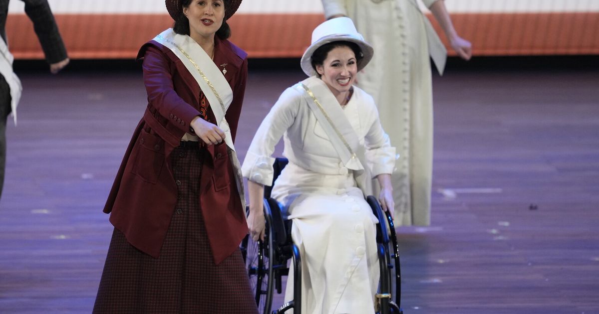 Tony-winning musical ‘Suffs’ disrupted by chanting protesters with a ...