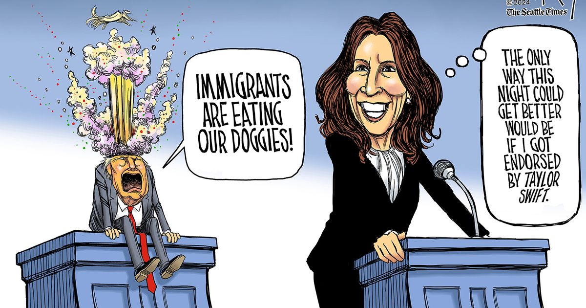 Harris slayed, Trump brayed. Case closed? | The Seattle Times